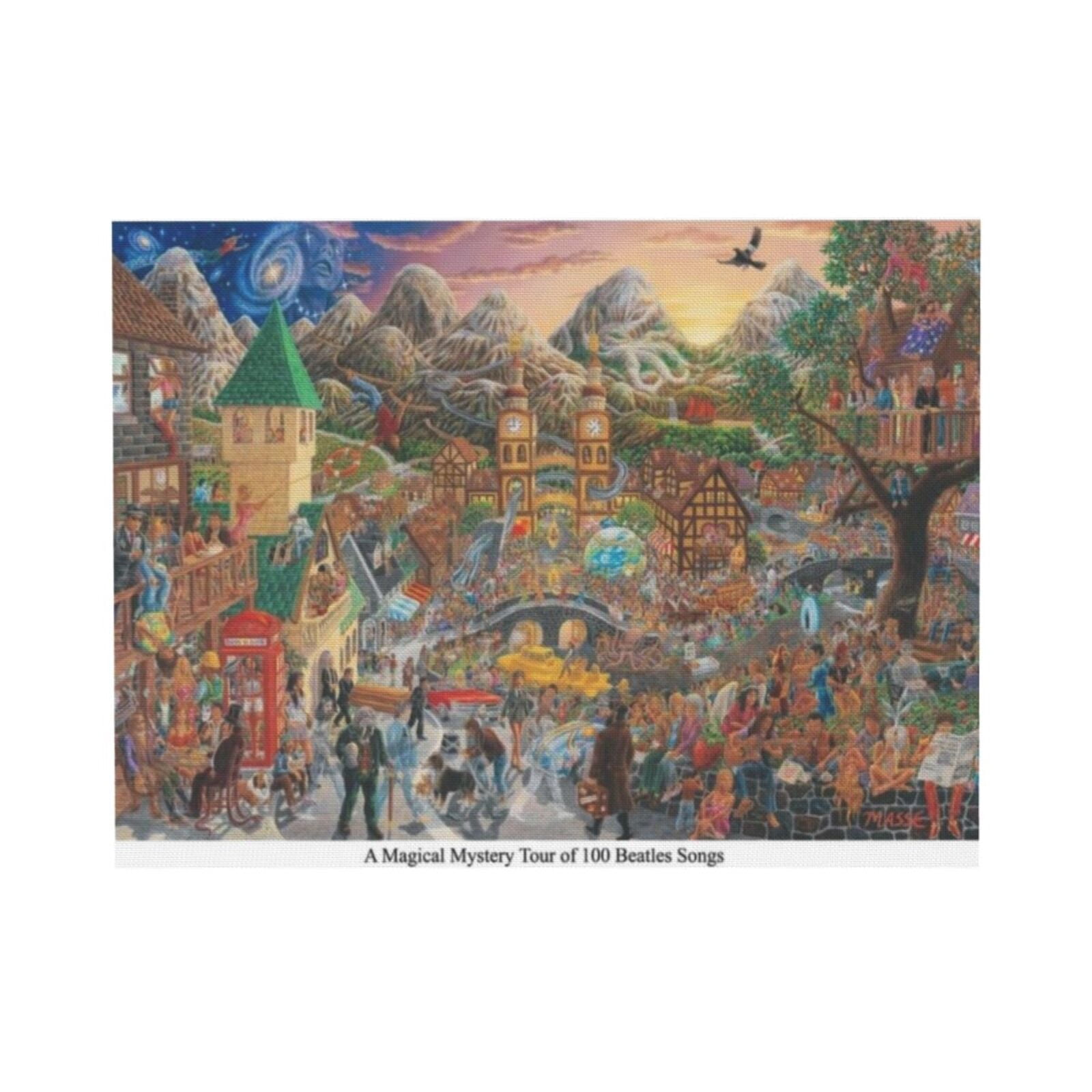 ALOUYA Tom Masse Magical Mystery Tour of 100 Beatles Songs Music Poster ...