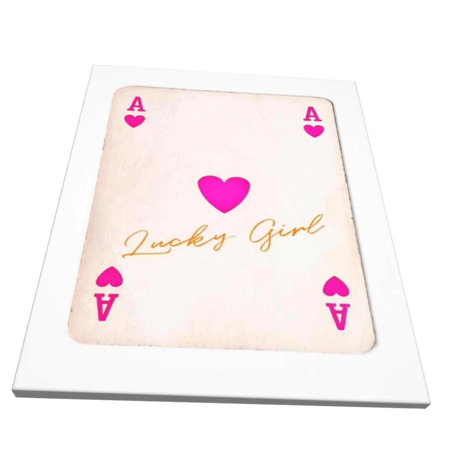 ALOUYA Trendy Lucky Girl Poker Wall Art Funny Pink Ace Heart Card ...