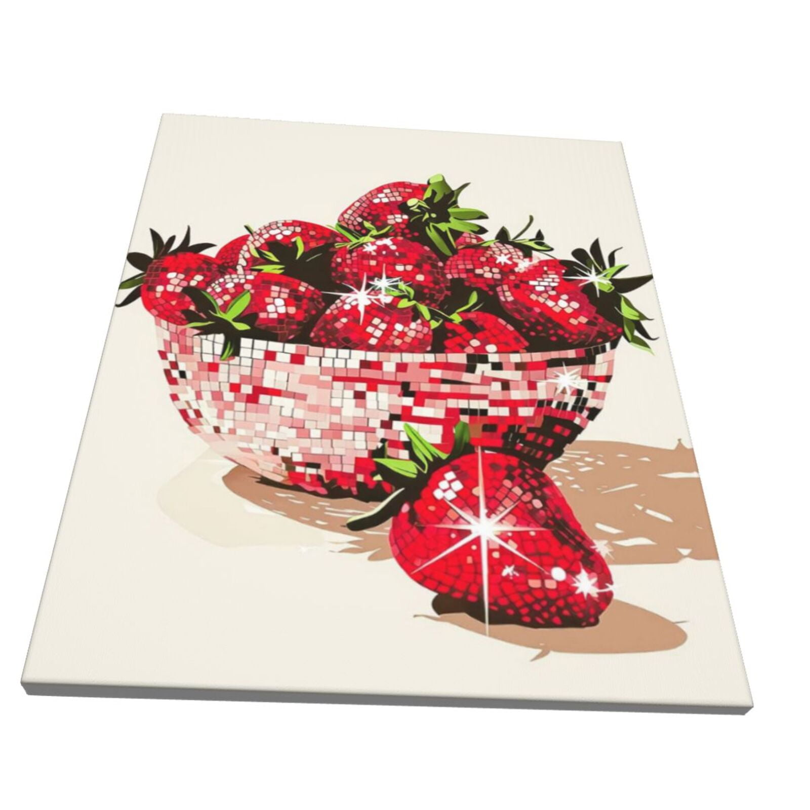 ALOUYA Trendy Red Disco Strawberry Wall Art Funny Fruit Disco Ball ...
