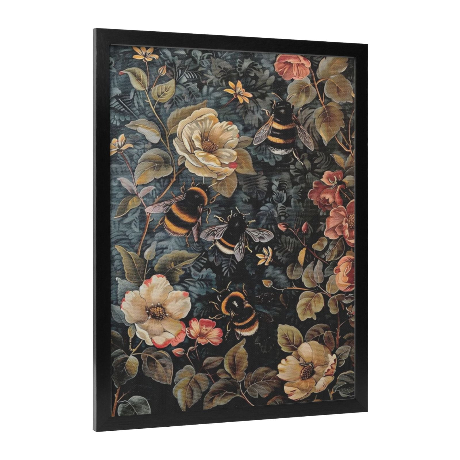 ALOUYA Vintage Bumble Bee Poster William Morris Wall Art Retro Farmhouse Mid Century Botanical ...