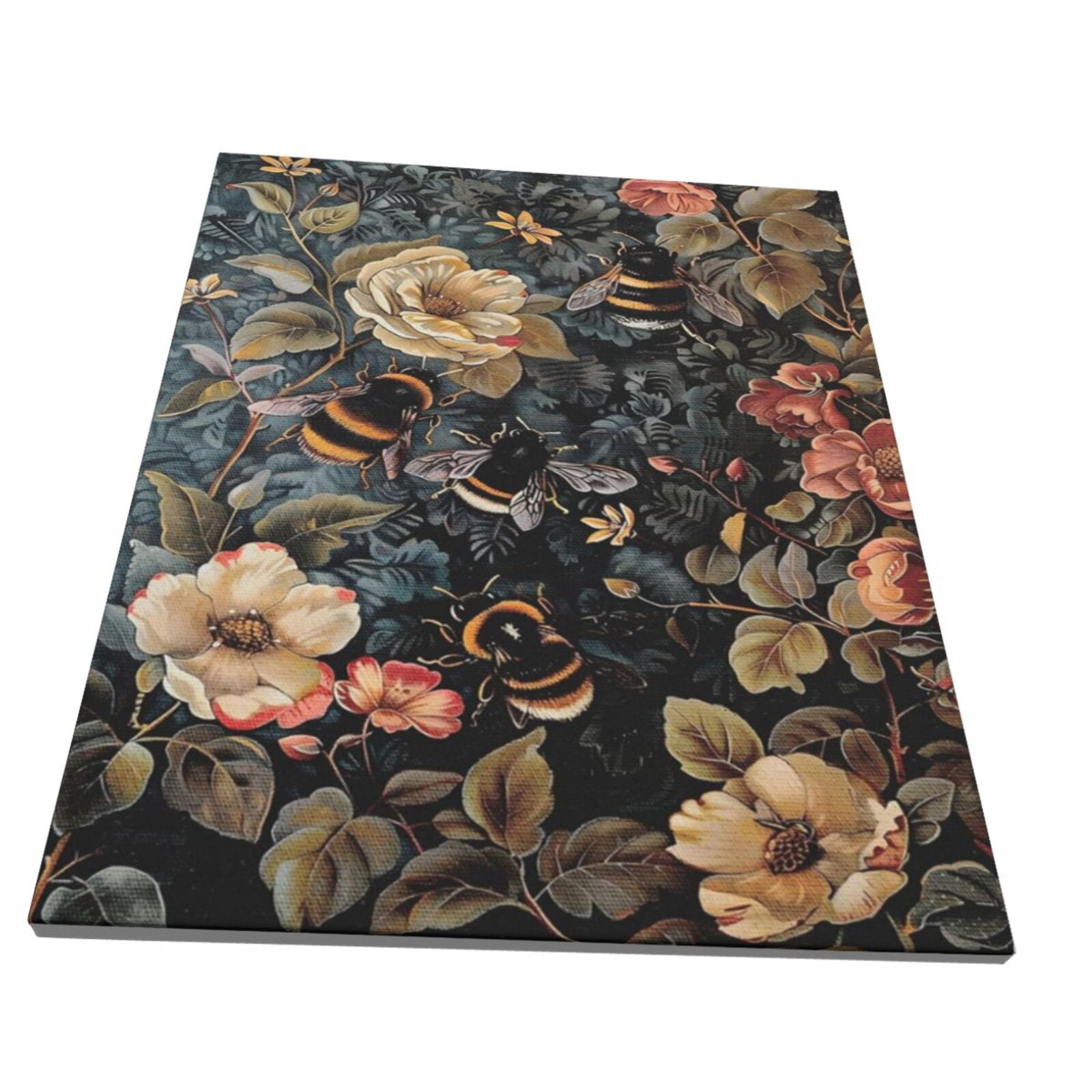 ALOUYA Vintage Bumble Bee Poster William Morris Wall Art Retro Farmhouse Mid Century Botanical ...