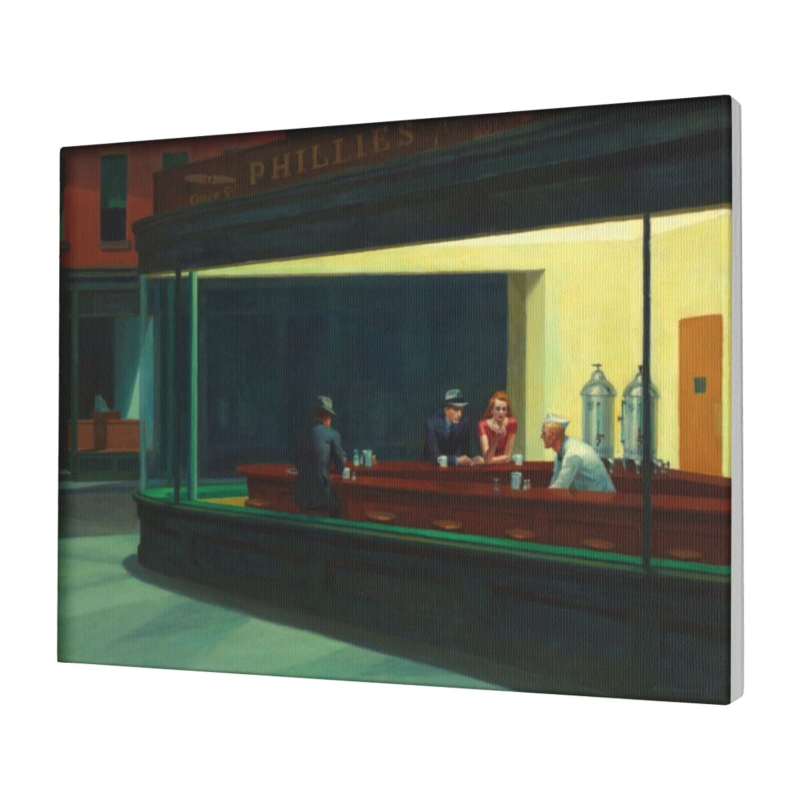 ALOUYA Vintage Edward Hopper Poster - Retro Nighthawks Print ...