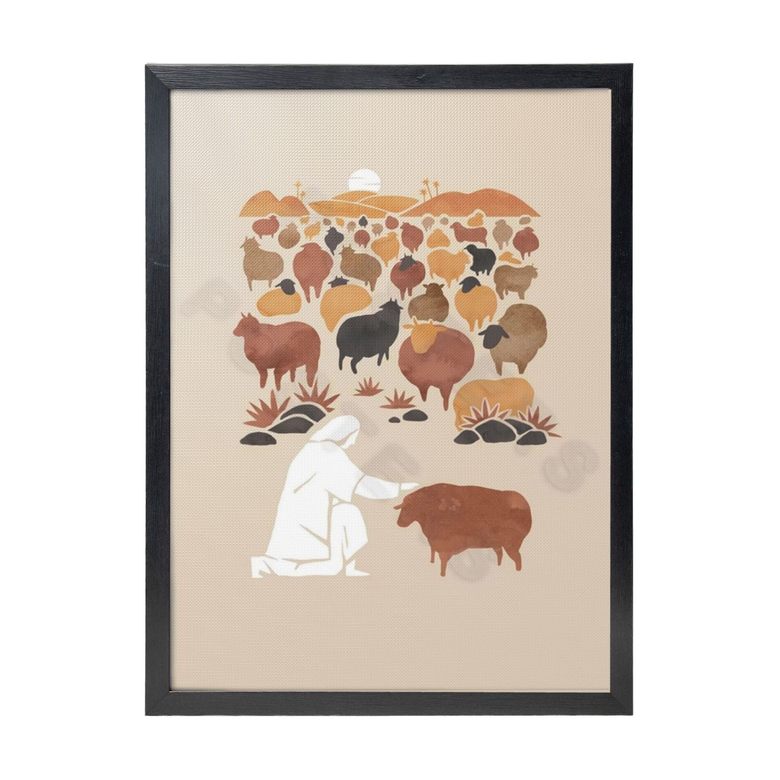 ALOUYA Vintage Jesus Christ The Good Shepherd Canvas Wall Art Posters ...