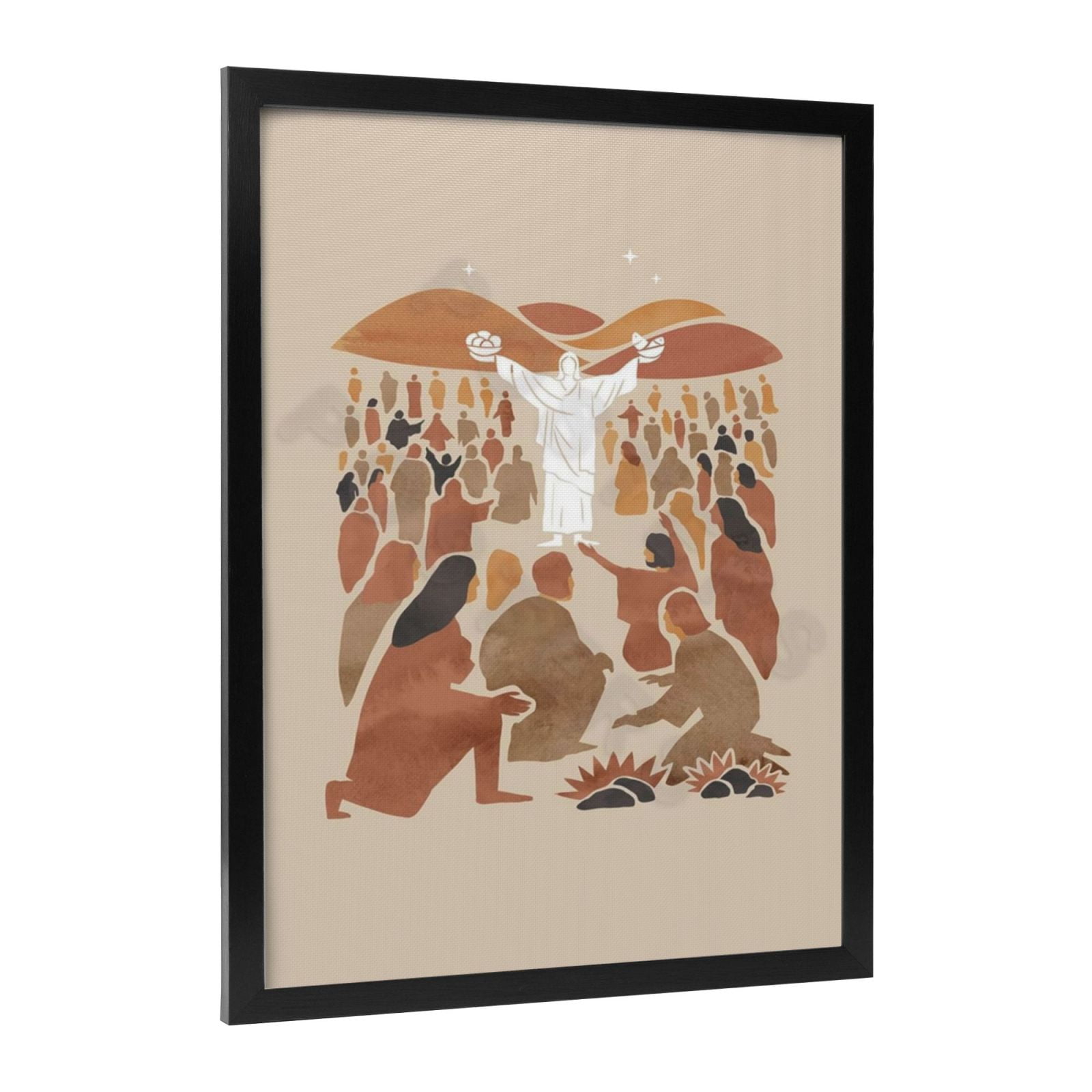 ALOUYA Vintage Jesus Feeds 5000 Poster Christ Bible Verses Story Spirit ...
