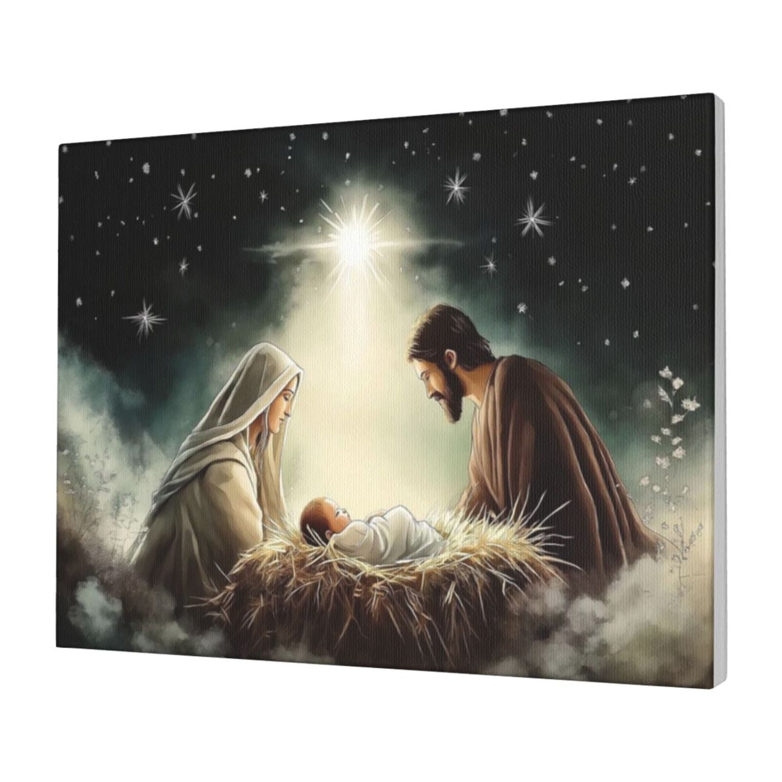 ALOUYA Vintage Mary & Joseph Birth of Jesus Christ Poster, Nativity ...