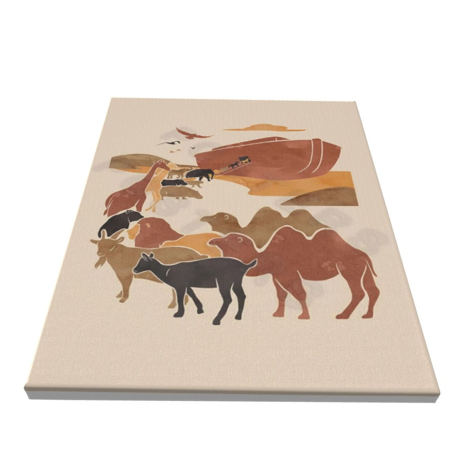 ALOUYA Vintage Retro Christ Bible Verses Noahs Ark Boarding Poster Christian Bible Story Canvas ...