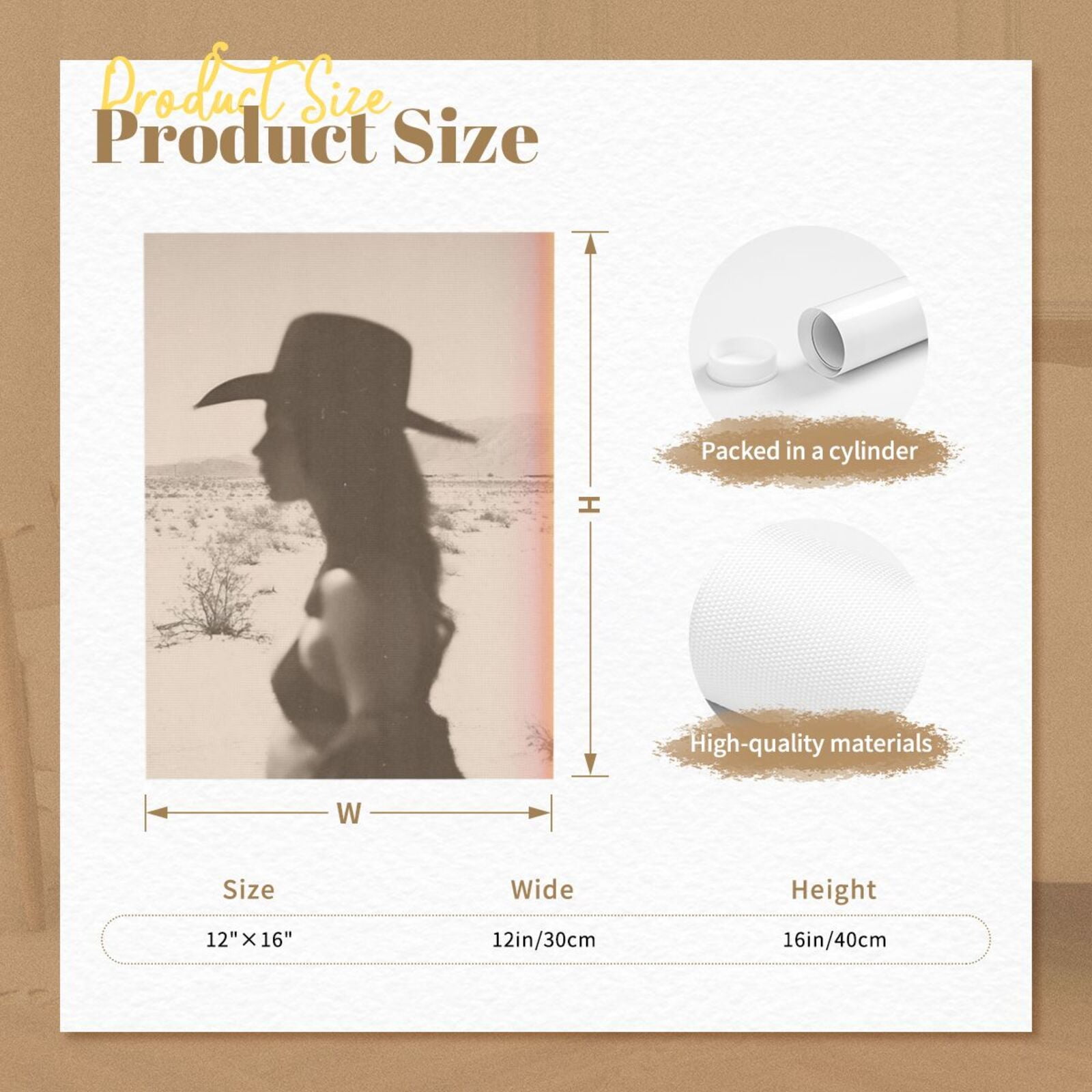 ALOUYA Vintage Summer Cowgirl Travel Wall Art Retro Western Country Desert Minimalist Canvas ...