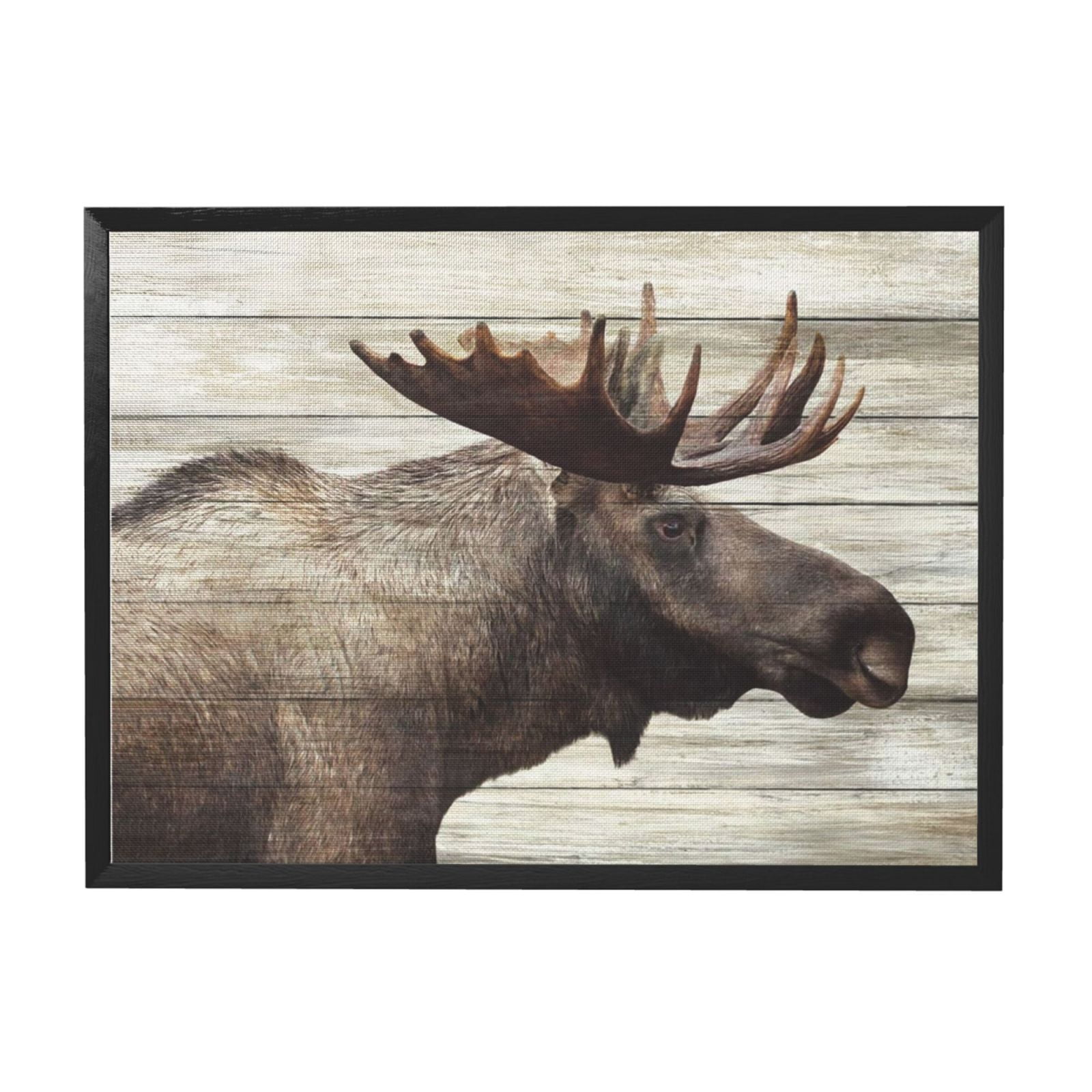 ALOUYA Wildlife Painting Animal Wall Art: Majestic Moose Artwork ...
