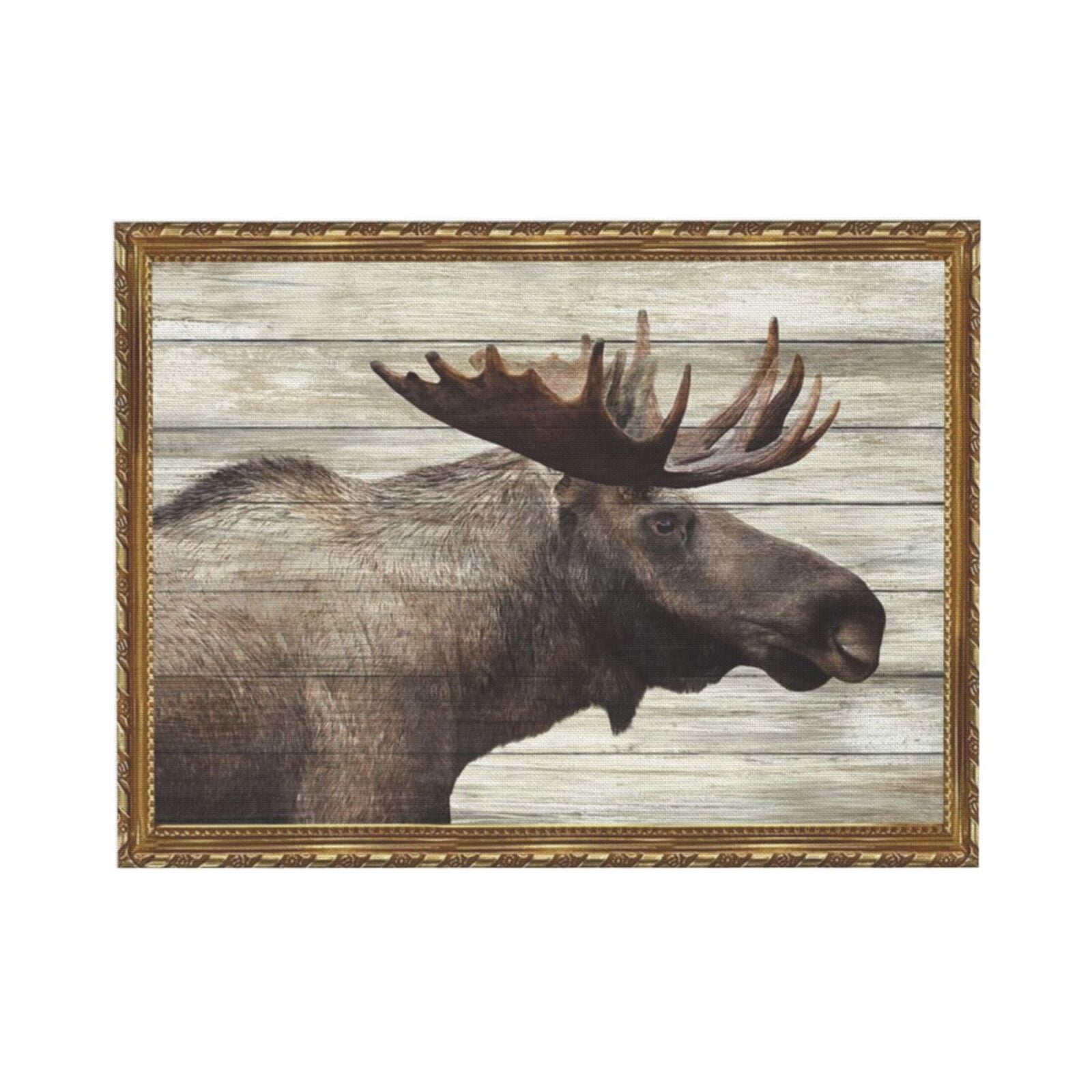 ALOUYA Wildlife Painting Animal Wall Art: Majestic Moose Artwork ...