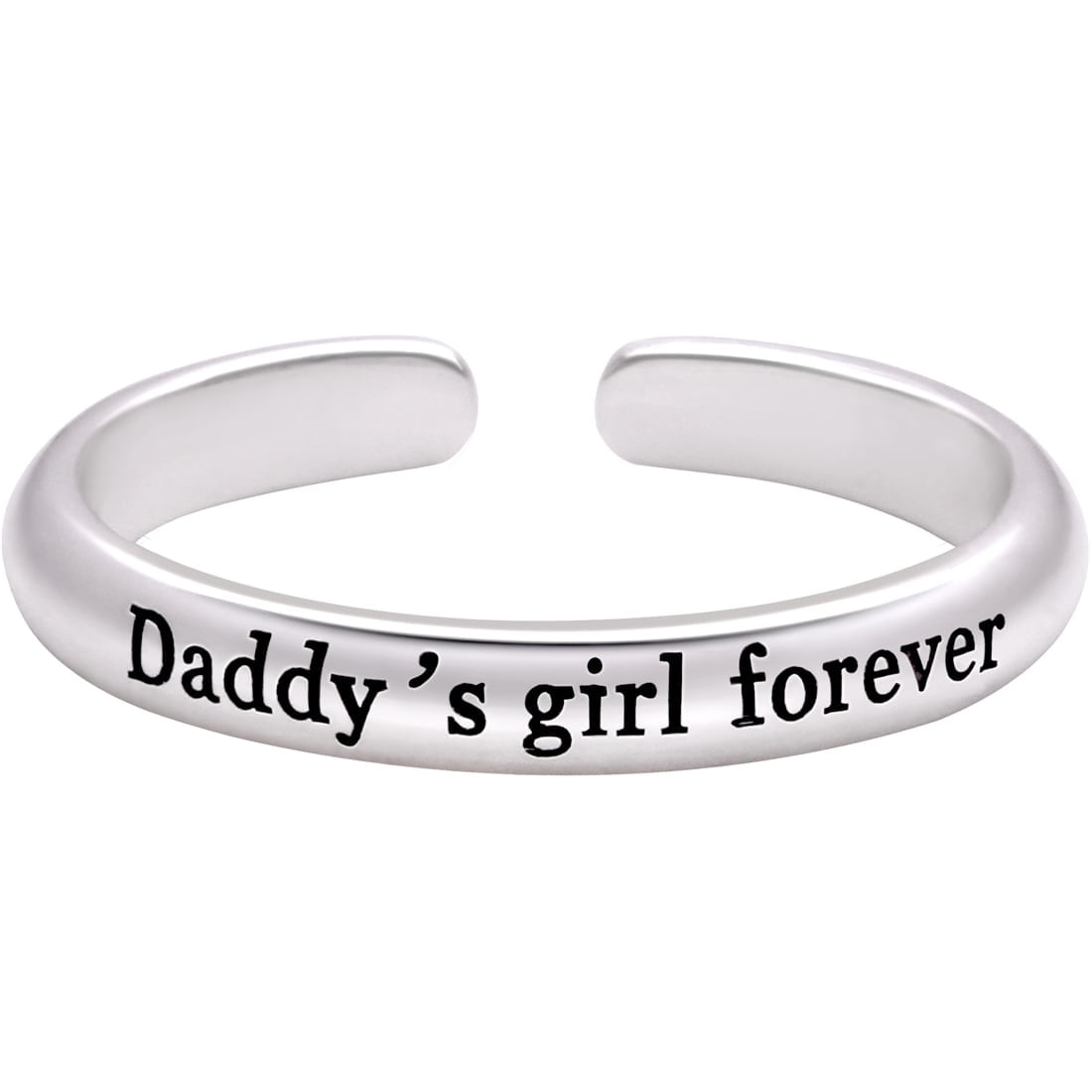 ALOV Jewelry Sterling Silver Father and Daughter Adjustable Finger Ring ...