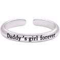 ALOV Jewelry Sterling Silver Father and Daughter Adjustable Finger Ring ...