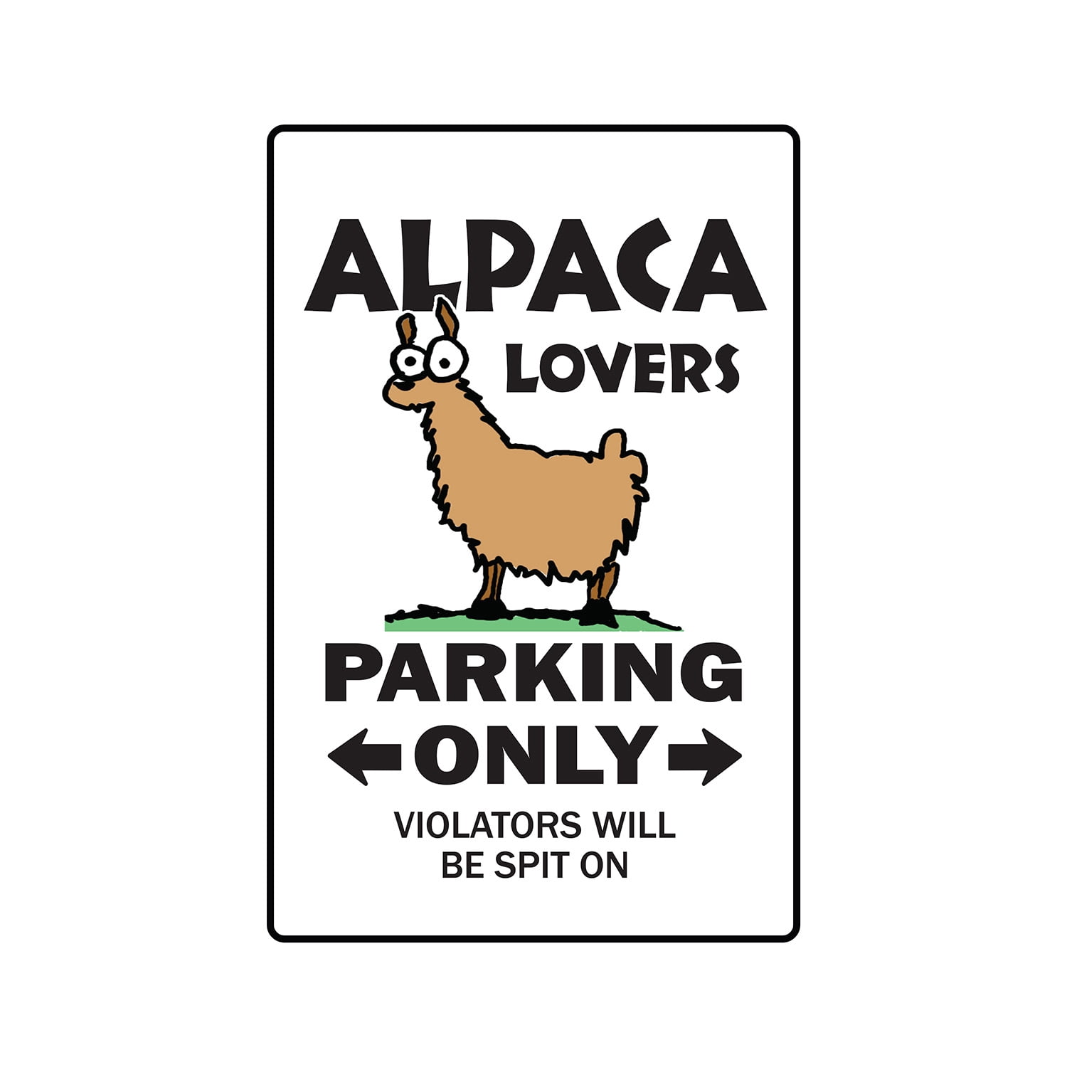 ALPACA LOVERS Parking Aluminum Sign ranch breeder sweater fiber ...