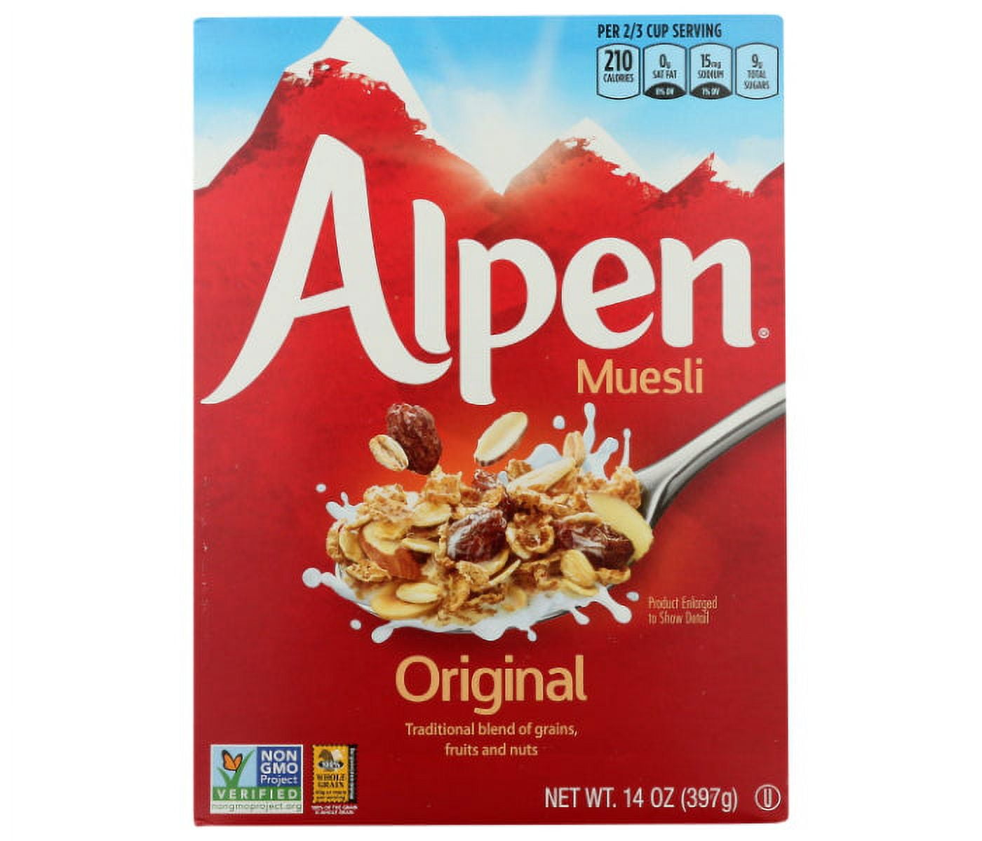 ALPEN CEREAL MUESLI ORGNL W RAISINS 14 OZ - Pack of 12 - Walmart.com