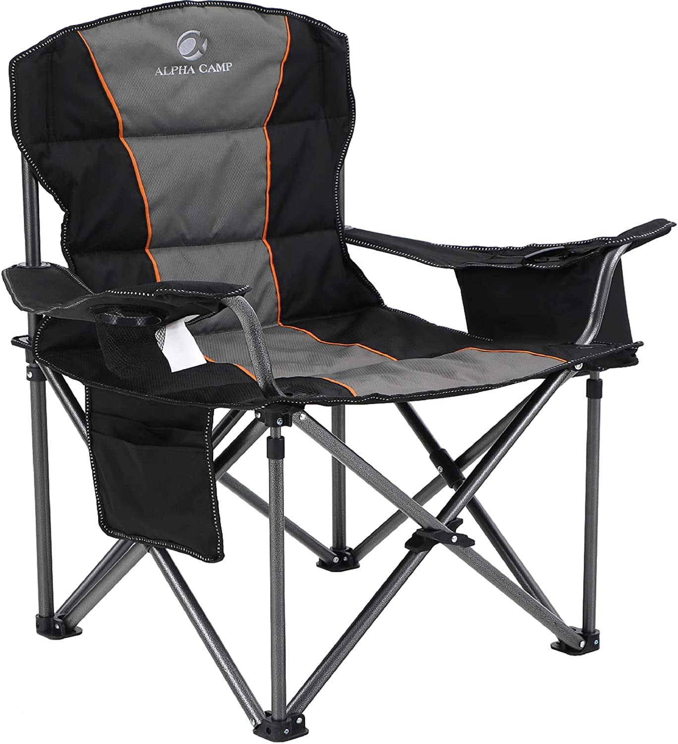 ALPHA CAMP Oversized Camping Folding Chair, Heavy Duty Support 450 LBS ...