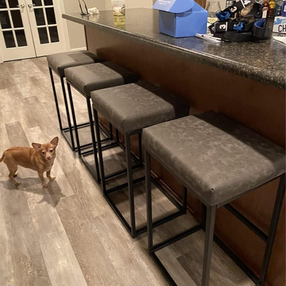 ALPHA HOME 30 Inch Counter Height Bar Stools Set of 4, Upholstered Bar ...