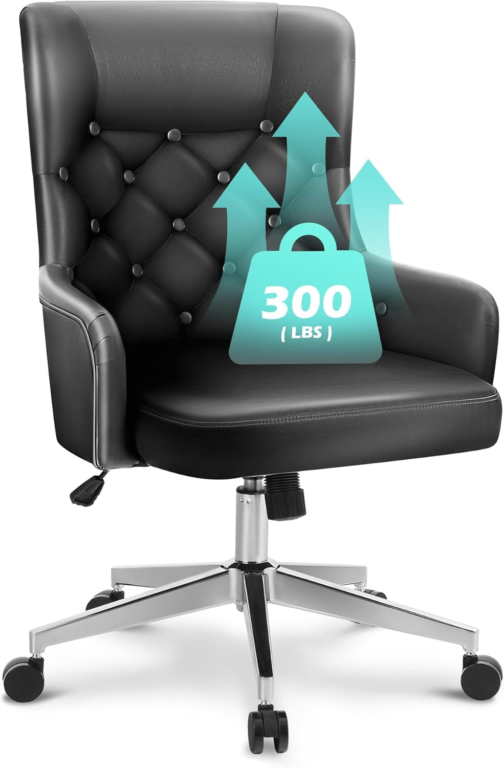 ALPHA HOME Home Office Chair PU Leather High Back Ergonomic Desk Chair ...