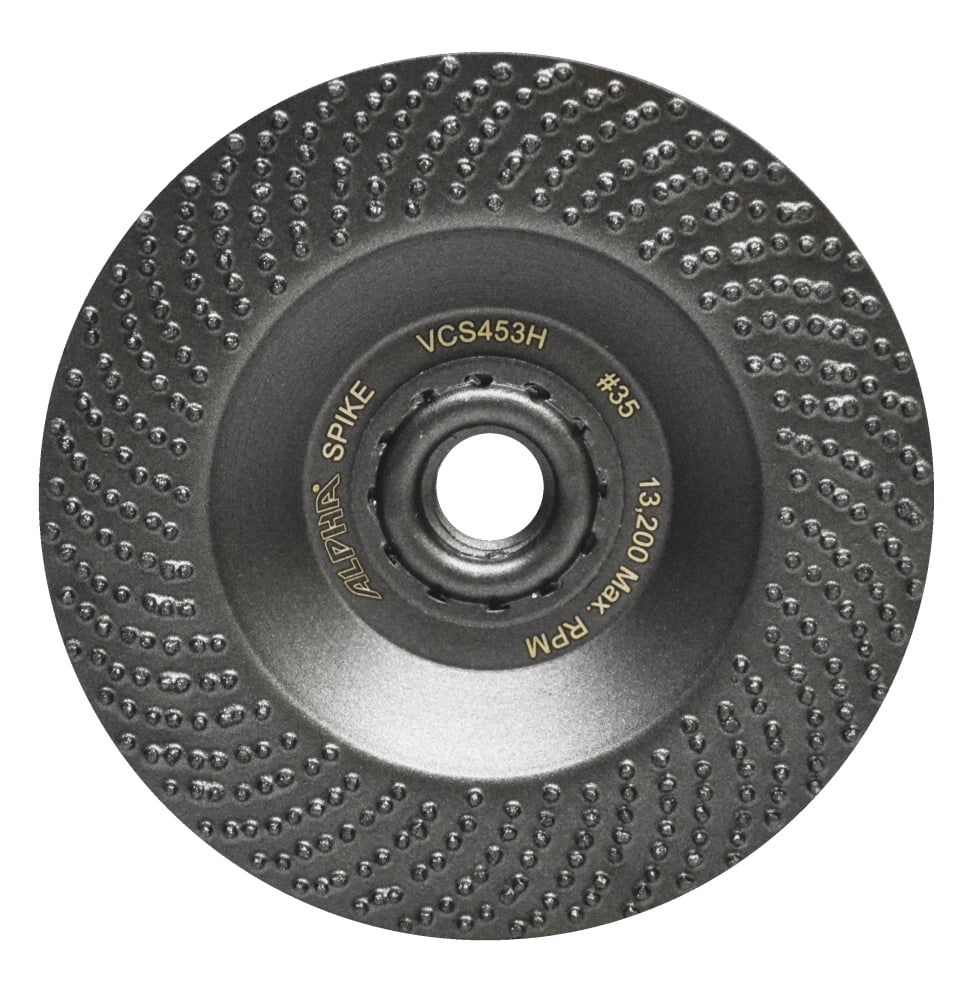 ALPHA SPIKE Grinding Disk VCS453H 4-1/2" D x 5/8-11 Epoxy urethane Glue ...