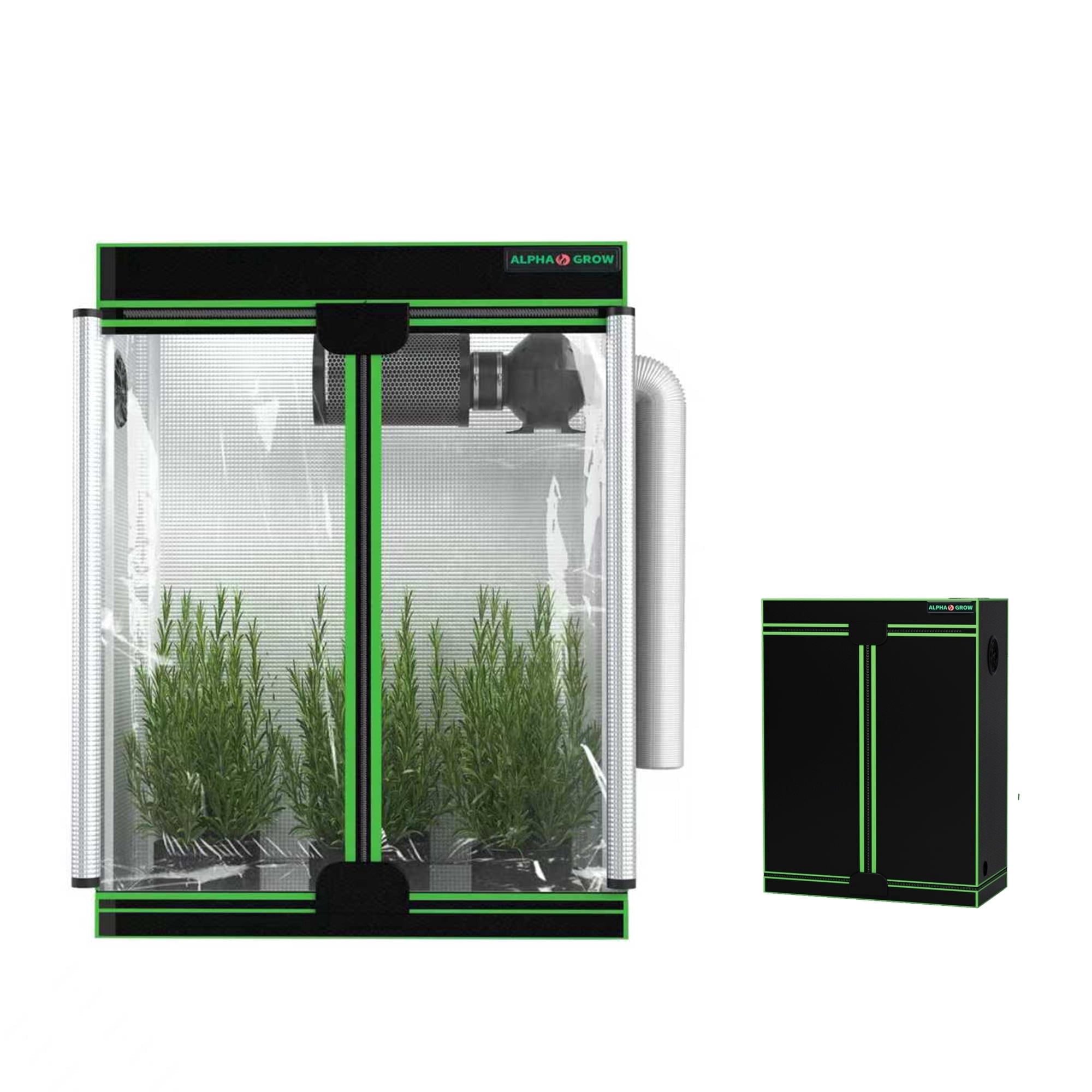 ALPHAGROW 48"x24"x60" Hydroponic Grow Tent, Unique Twin-Door Design ...