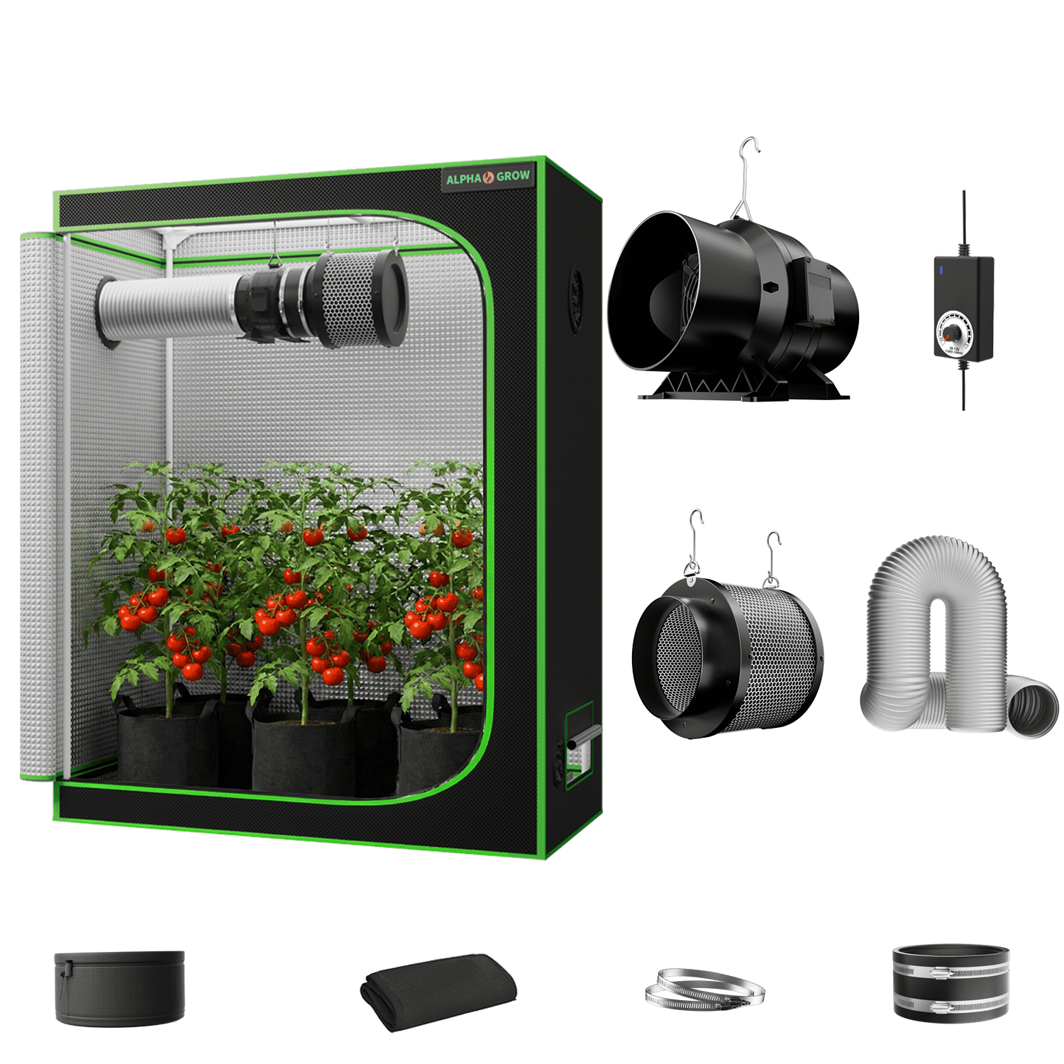 ALPHAGROW 48"x24"x60" Indoor Grow Tent System with Classic D-Door ...