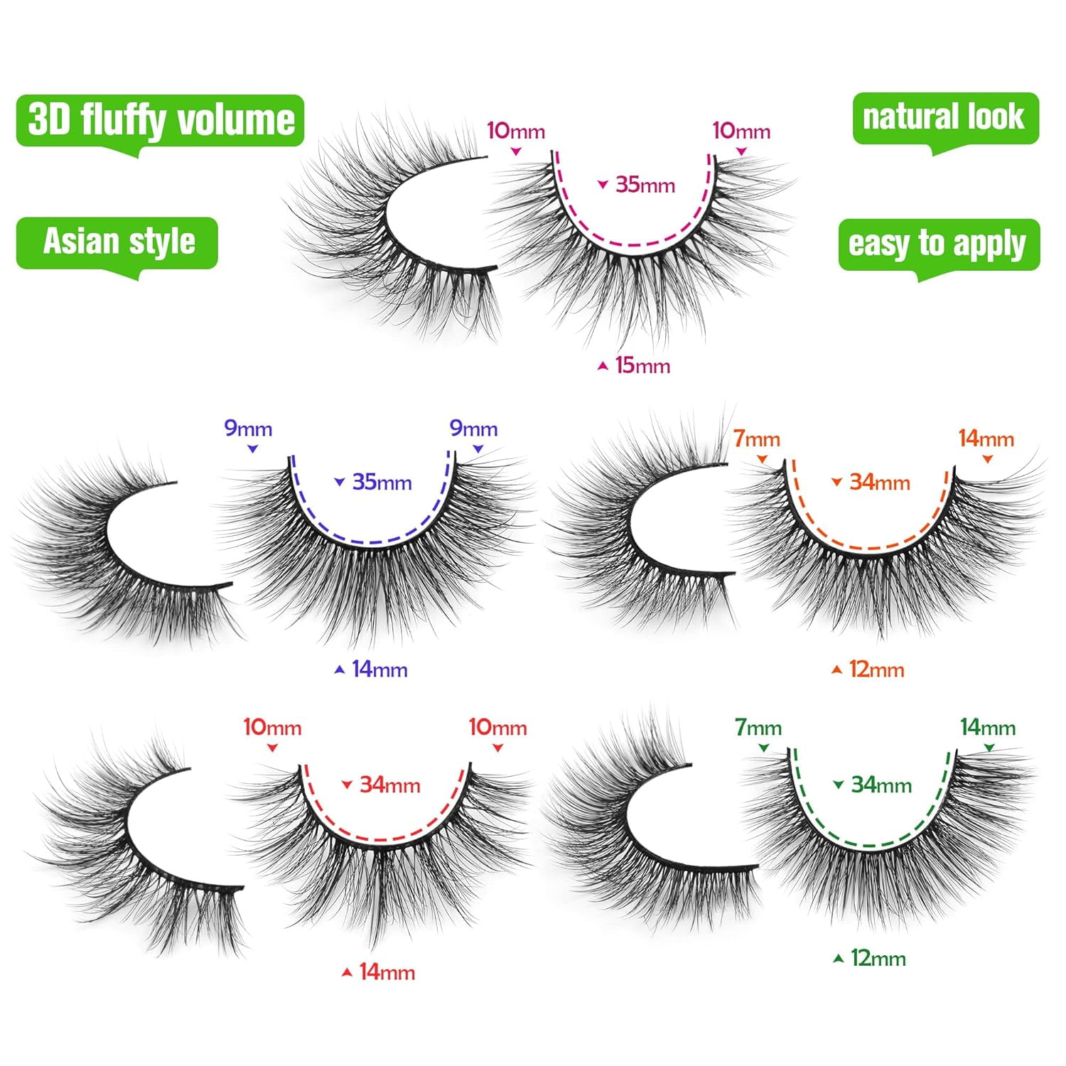 ALPHONSE False Lashes Pack Natural Look Wispy Fake Eyelashes 20 Pairs ...