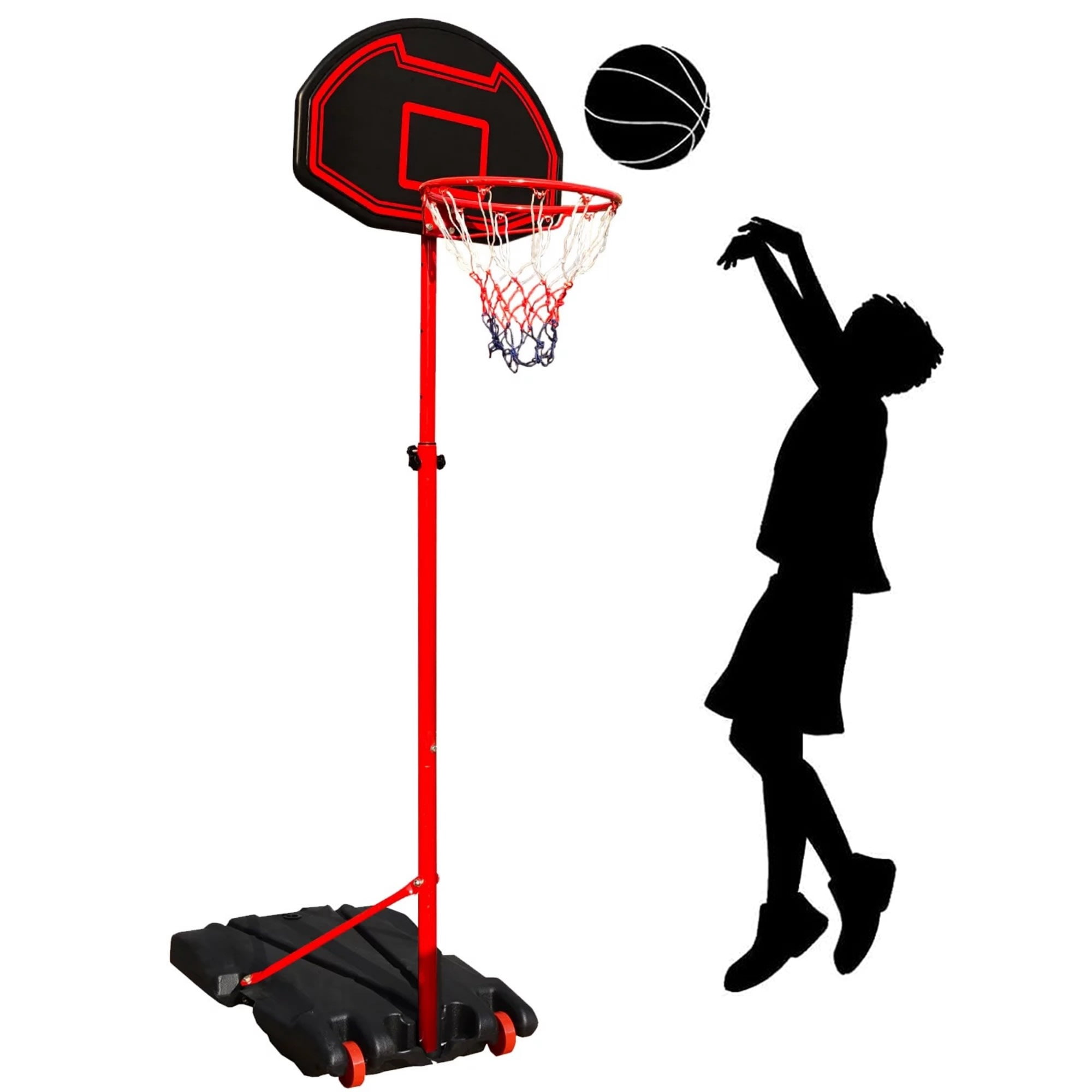 ALPULON 5.2 Ft to 7 Ft Adjustable Basketball Hoop Stand with Wheels ...