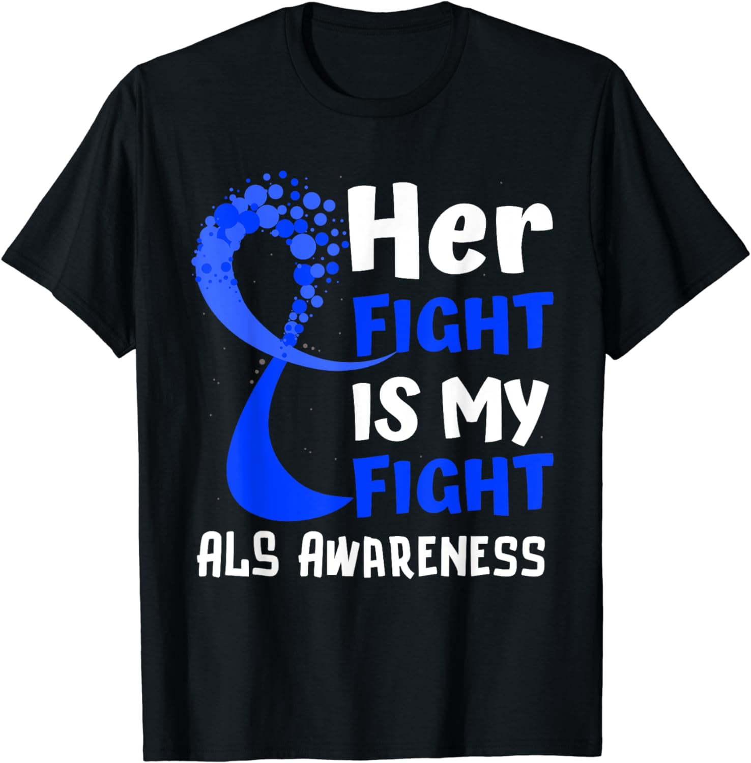 ALS Awareness Blue Ribbon Family Fighter Hope T-Shirt - Walmart.com