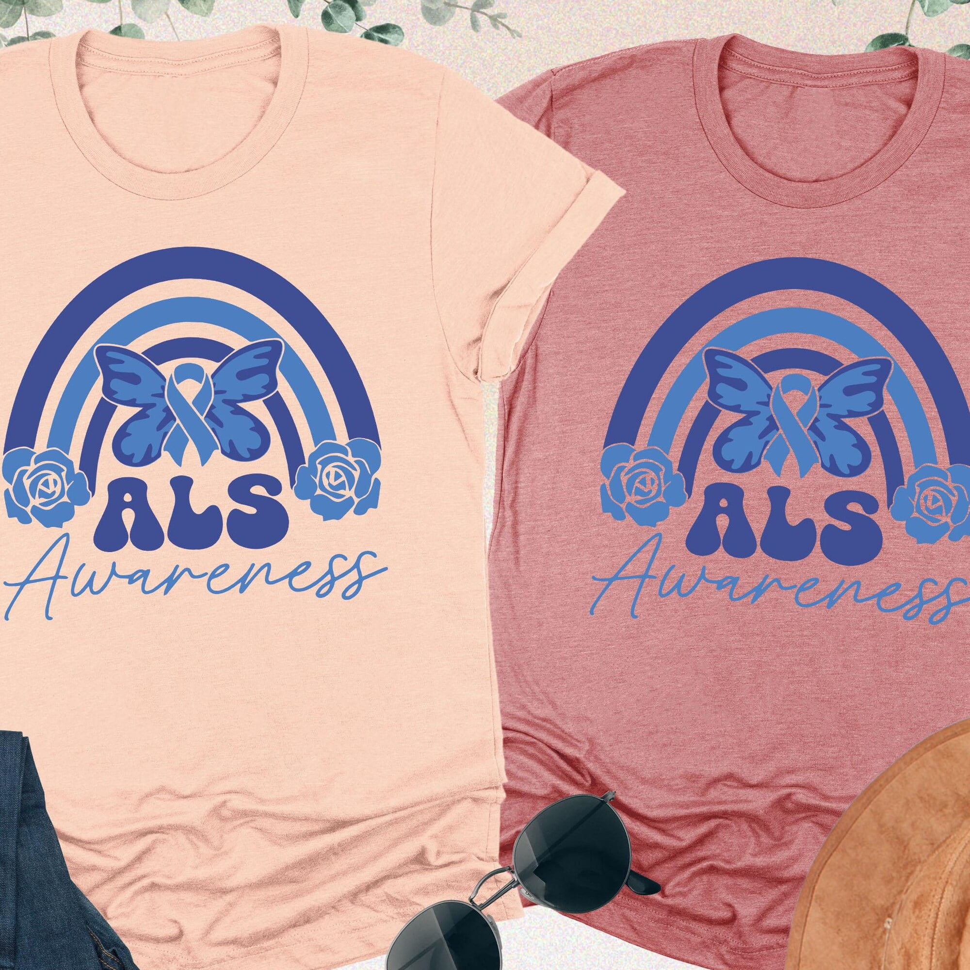 ALS Awareness Month Shirt ALS Warrior Shirt Als Mom Shirt Blue Rainbow ...