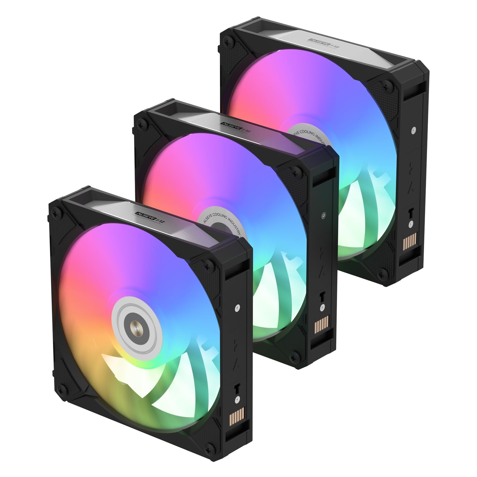ALSEYE i12 PC Case SSF20 Fan Kit, Three ARGB & PWM Case Fans kit with ...