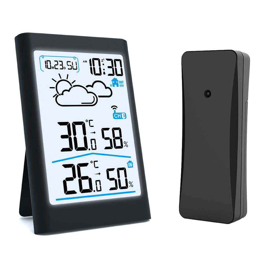 ALSLIAO Digital Wireless Weather Station indoor Outdoor Thermometer ...