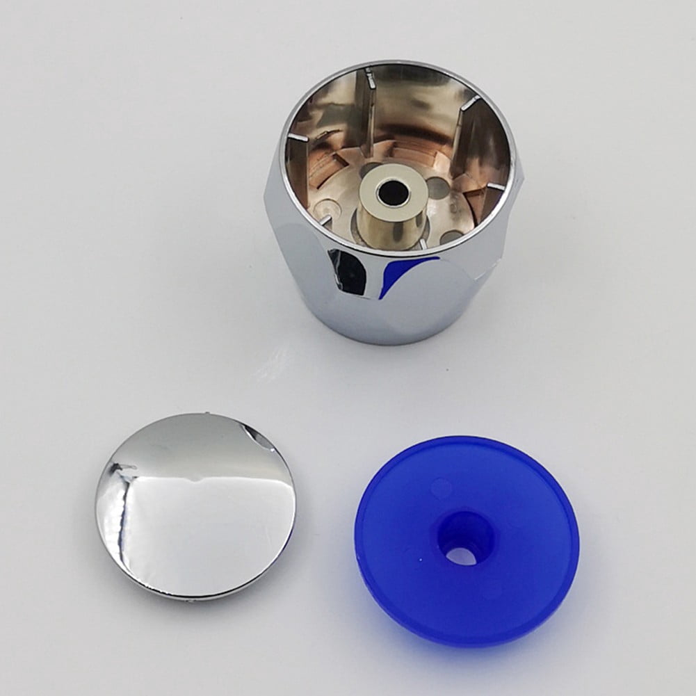 ALSLIAO Heavy Round Metal Handle Tap Top/Head Chrome Plated Pair ...