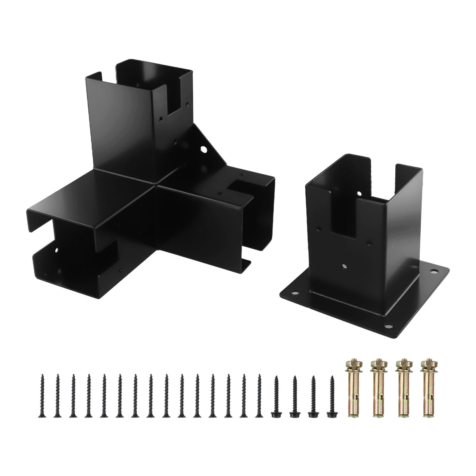 ALSLIAO Right Angle Corner Bracket with Pergola Post Base for Wood ...