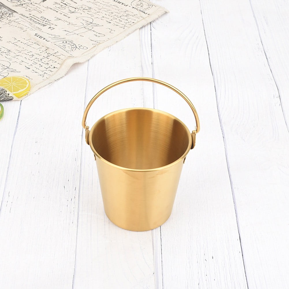 ALSLIAO Stainless Steel Small Ice Bucket with Handles Chip Cup Snack ...