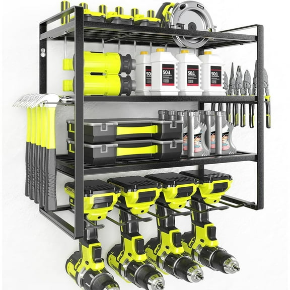 Oumilen Heavy Duty Drill Storage Rack Organizer for Garage Tools ...