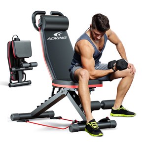 pooboo Foldable Adjustable Weight Bench, 800 LBS Capacity, Sturdy Steel ...