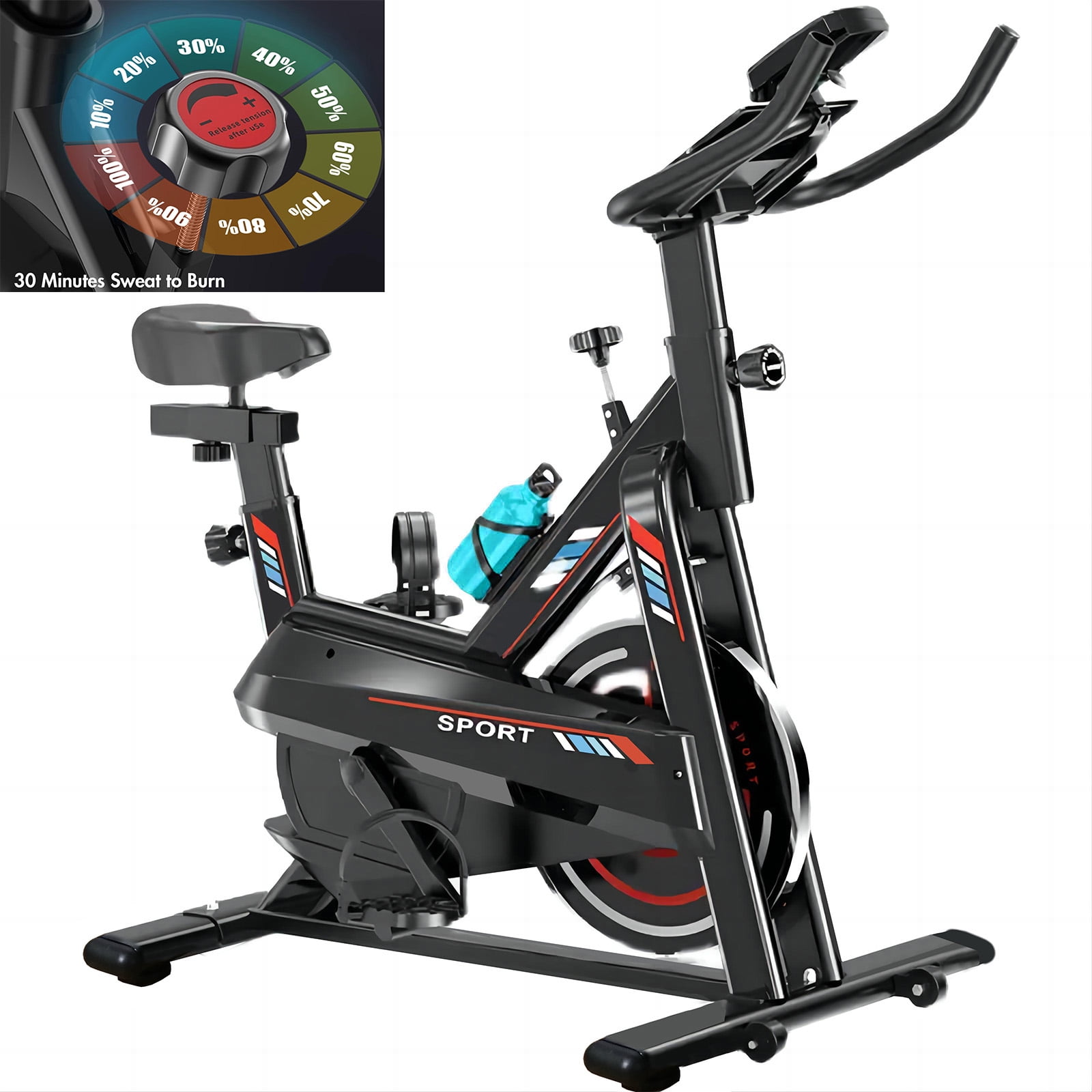 ALSO GO Exercise Bike, Indoor Workout Bike for Home Gym with Silent ...