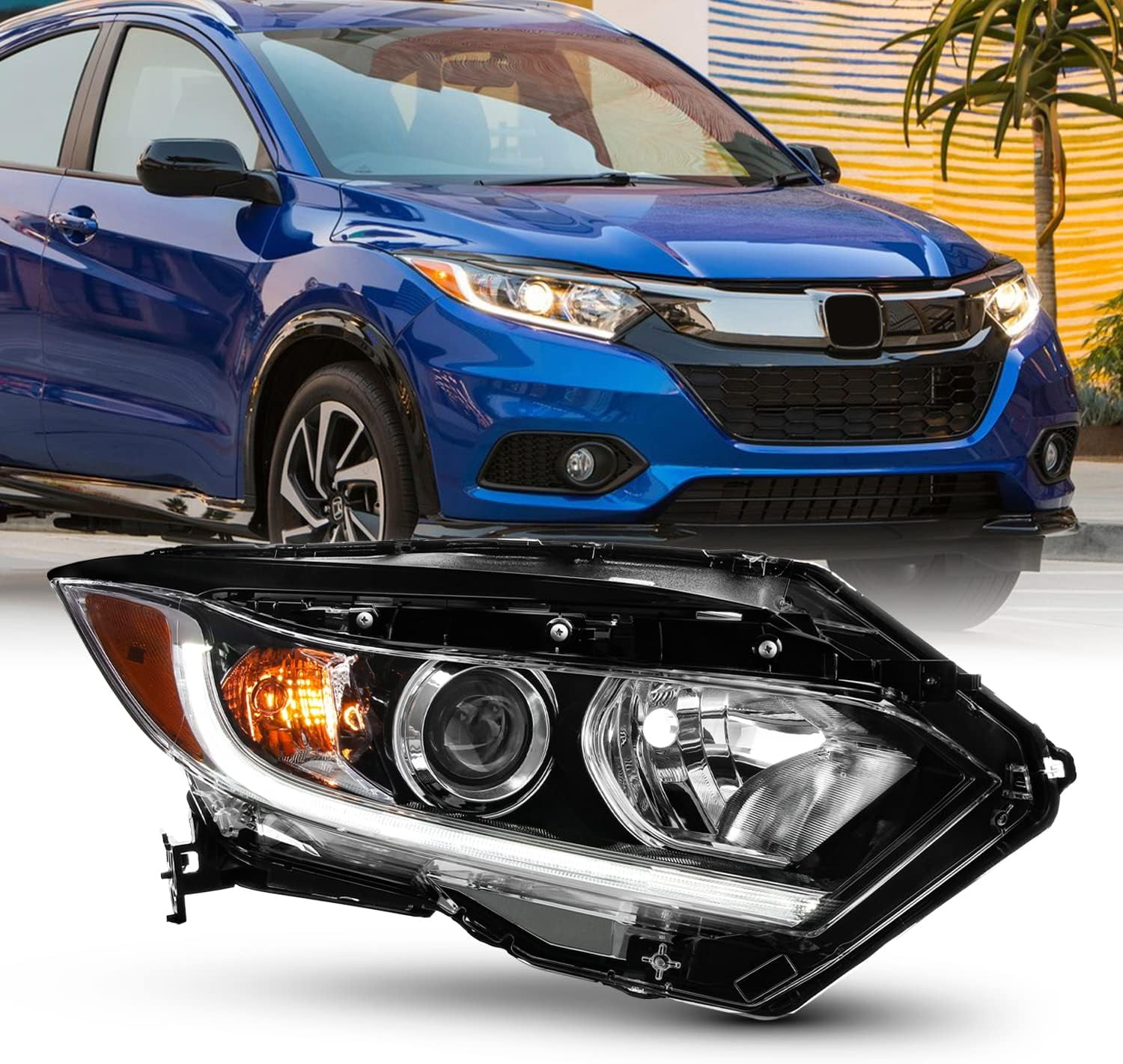 ALSO GO For 2019-2022 Honda HR-V [Factory Halogen Type] w/LED DRL OEM Headlight Headlamp ...