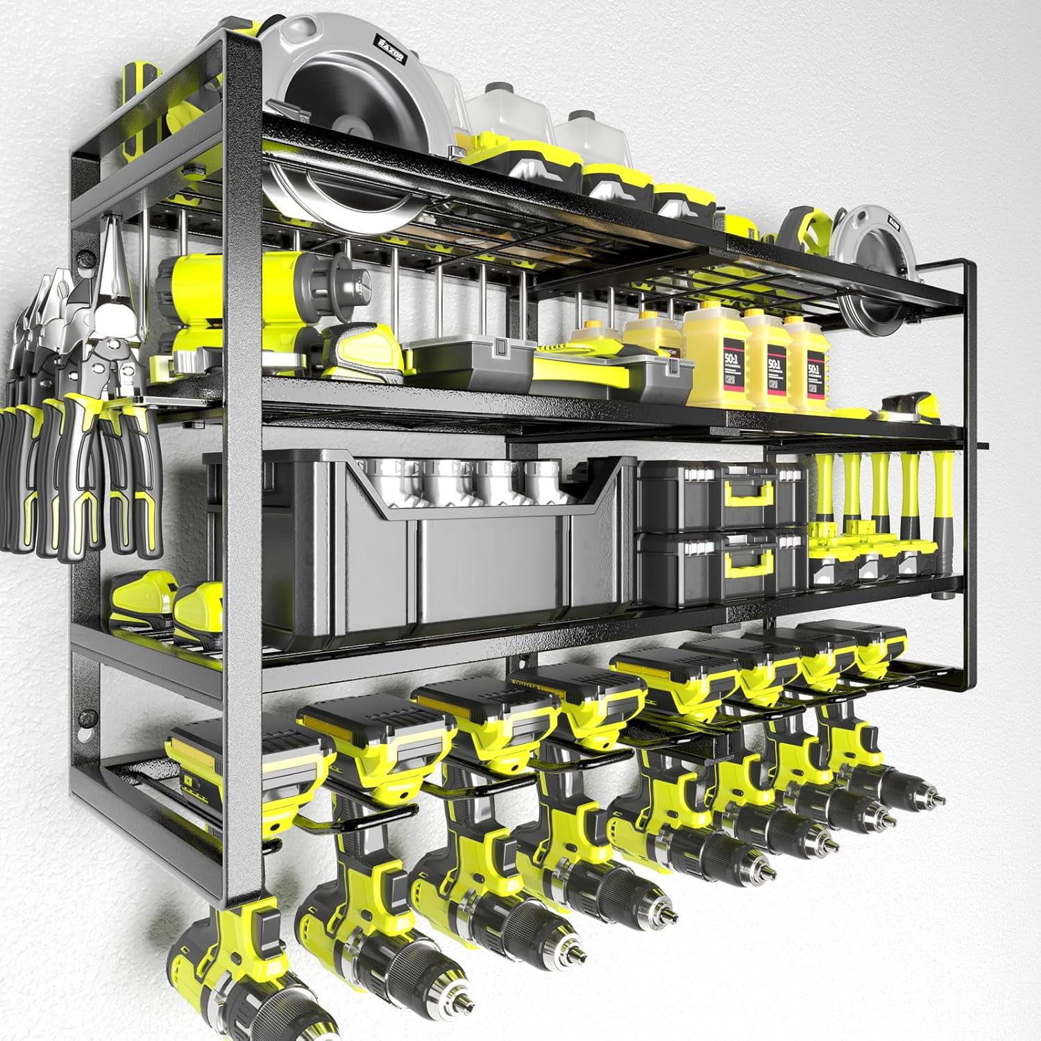 CATGOOD Power Tool Organizer Wall Mount, 8 Drill Holder, Heavy-Duty ...