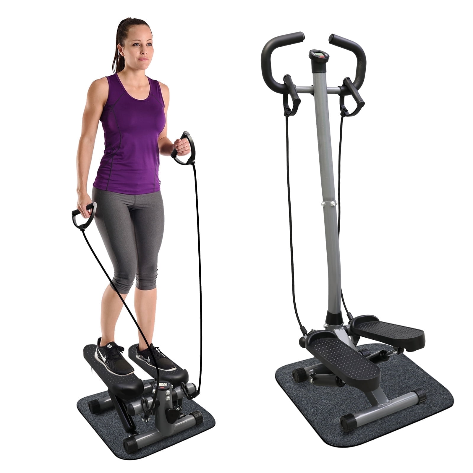 ALSO GO Mini Stepper with Handlebar, Stair Stepper Machine with LCD ...