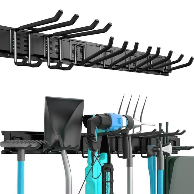 ALSO GO Wall Mount Tool Storage Rack with Hooks, Garage Tool Storage ...