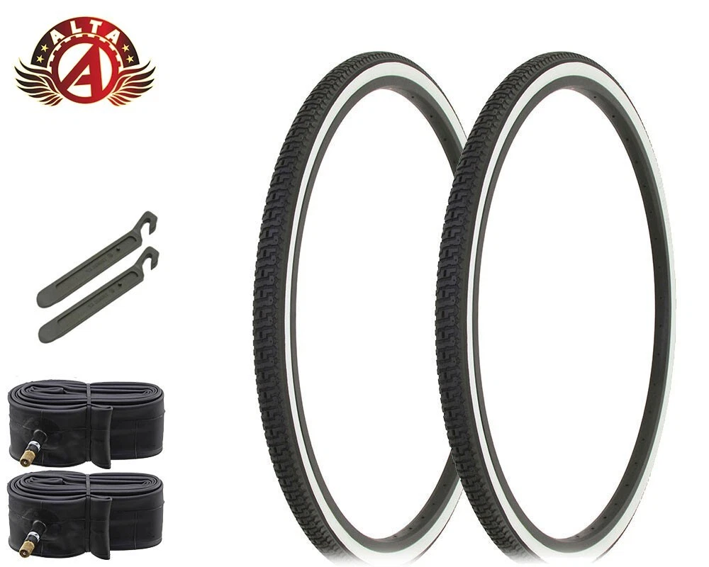 ALTA Bicycle 26" x 1-3/8" Black/White AL-7032 (2) Bicycle 26" Tires ...