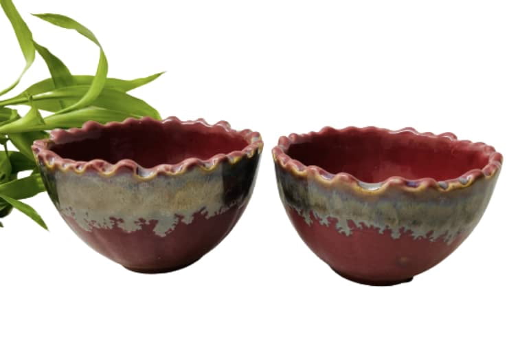 ALTAICA Ceramic Soup Bowl Handcrafted Dual Glazed Studio Pottery Bowl ...