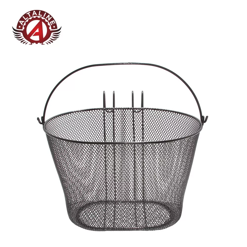 ALTALINE Bicycle 15" Wide Oval Steel Bicycle Front Metal Mesh Basket ...
