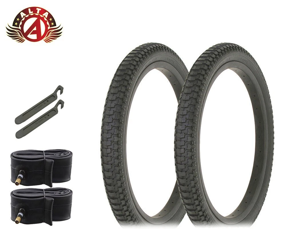 ALTALINE Bicycle 18"x 2.125" BLACK TRUBO TREAD (2) TIRES, TUBES ...