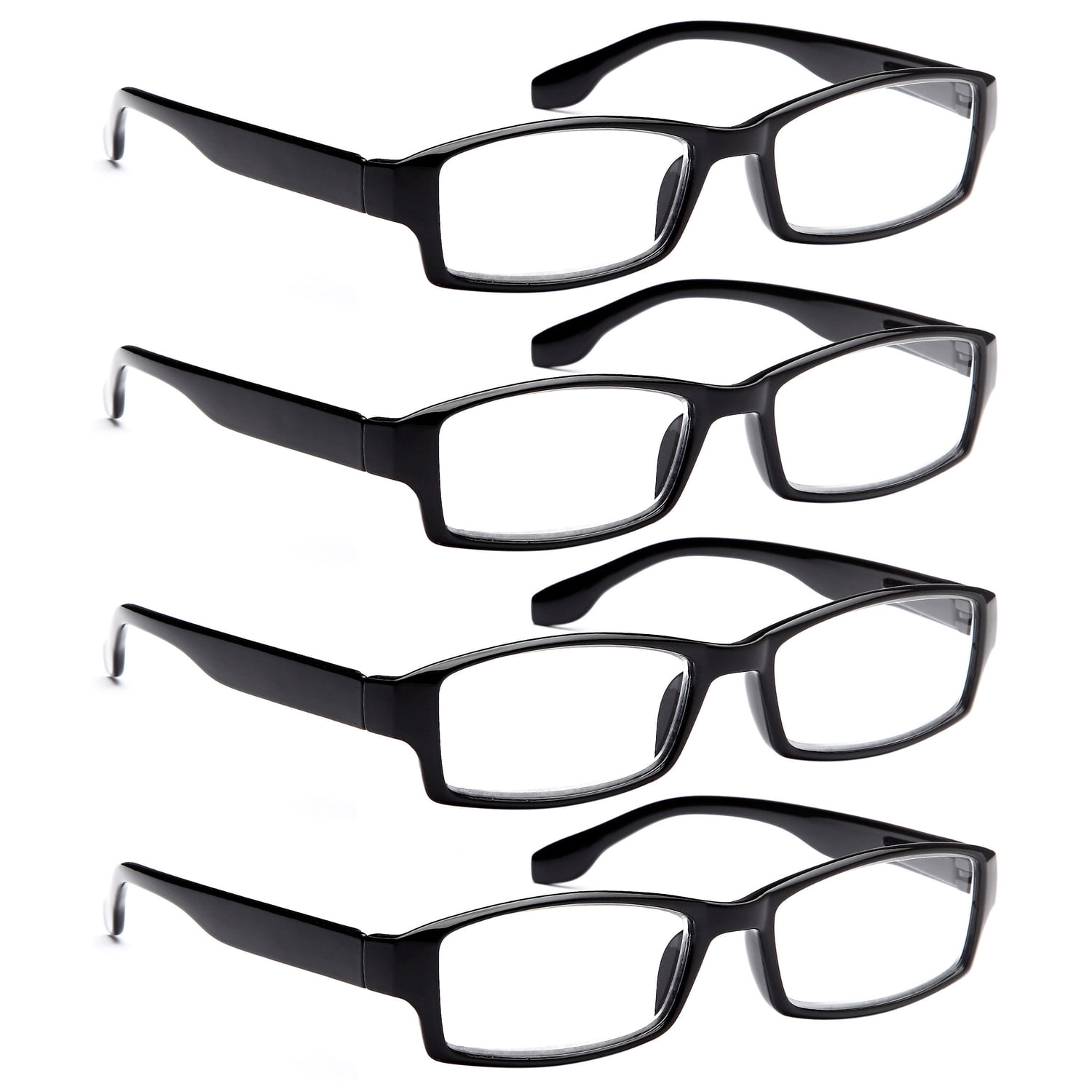 ALTEC VISION 4 Pack Spring Hinge Black Frame Readers Reading Glasses ...