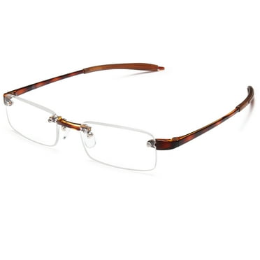 Vision World Eyewear Thin Rectangle Rimless Reading Glasses with AR ...