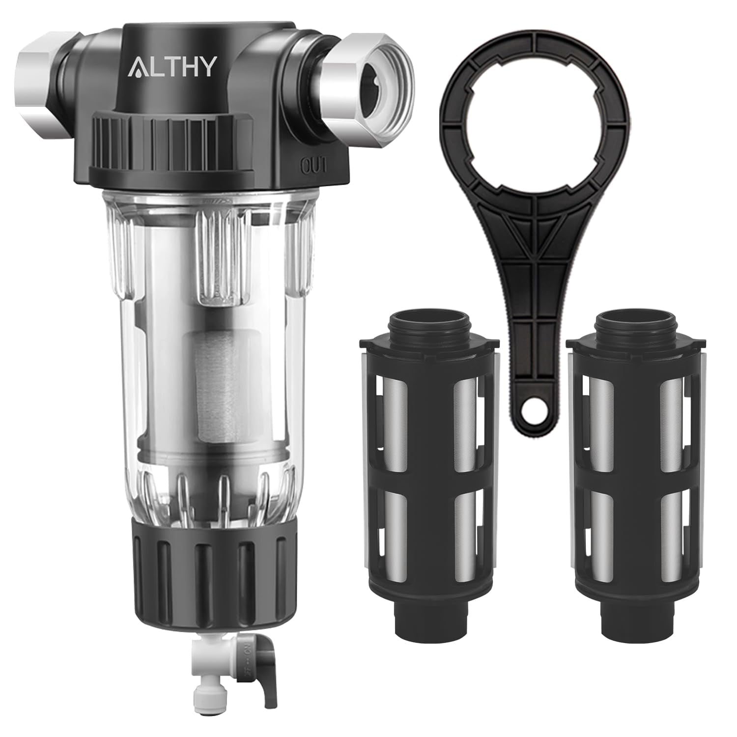 ALTHY Spin Down Sediment Filter, Reusable Whole House Sediment Water ...