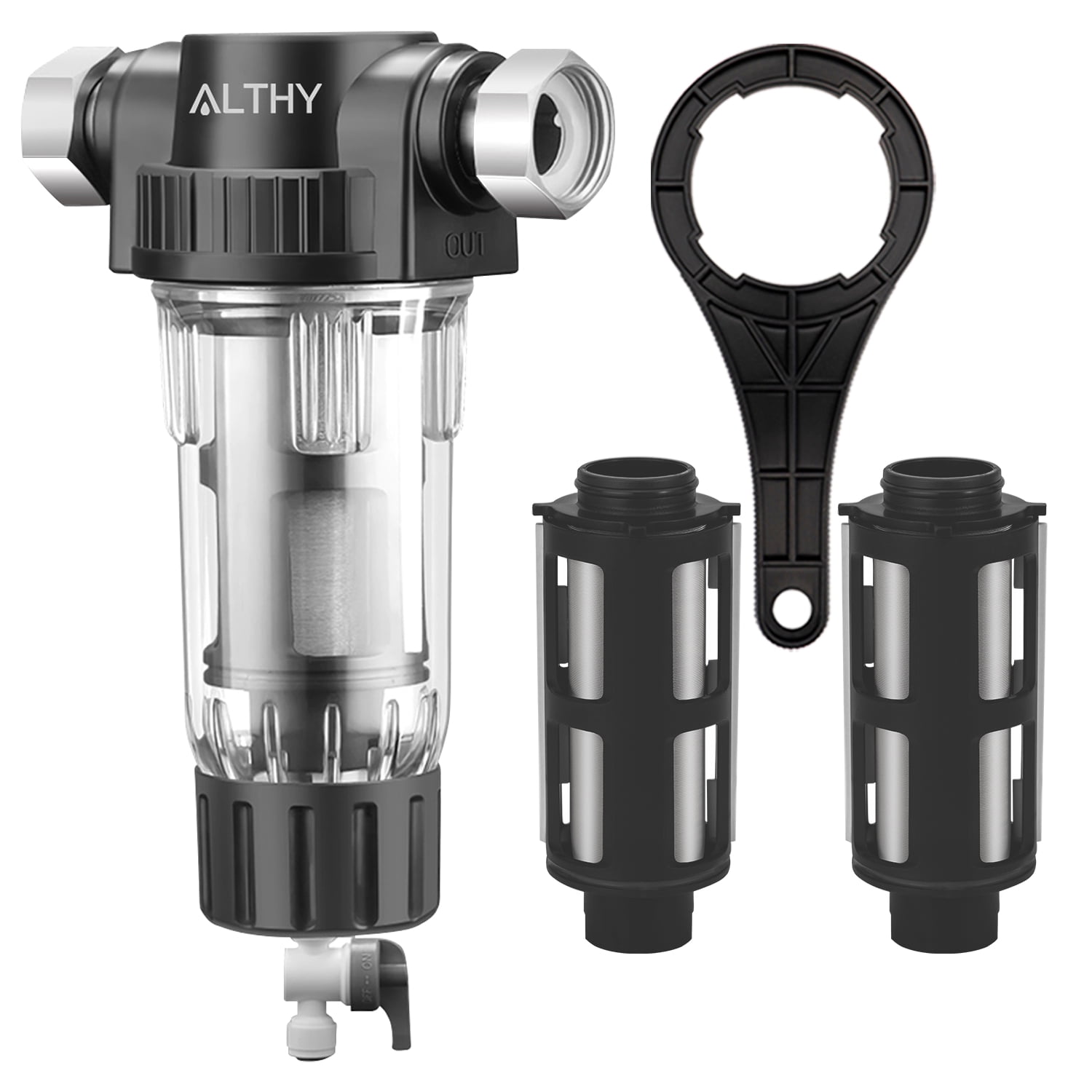 ALTHY Spin Down Sediment Filter, Reusable Whole House Sediment Water ...