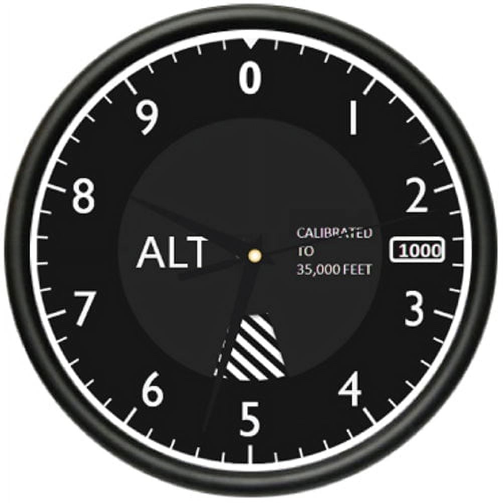 ALTIMETER Wall Clock tracking pilot air plane altitude measurement gag ...