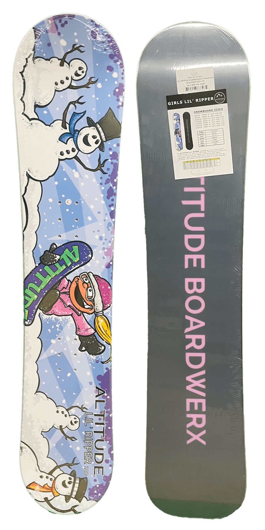 ALTITUDE GIRLS' LIL RIPPER BEGINNER SNOWBOARD (ROCKER) 130CM - Walmart.com