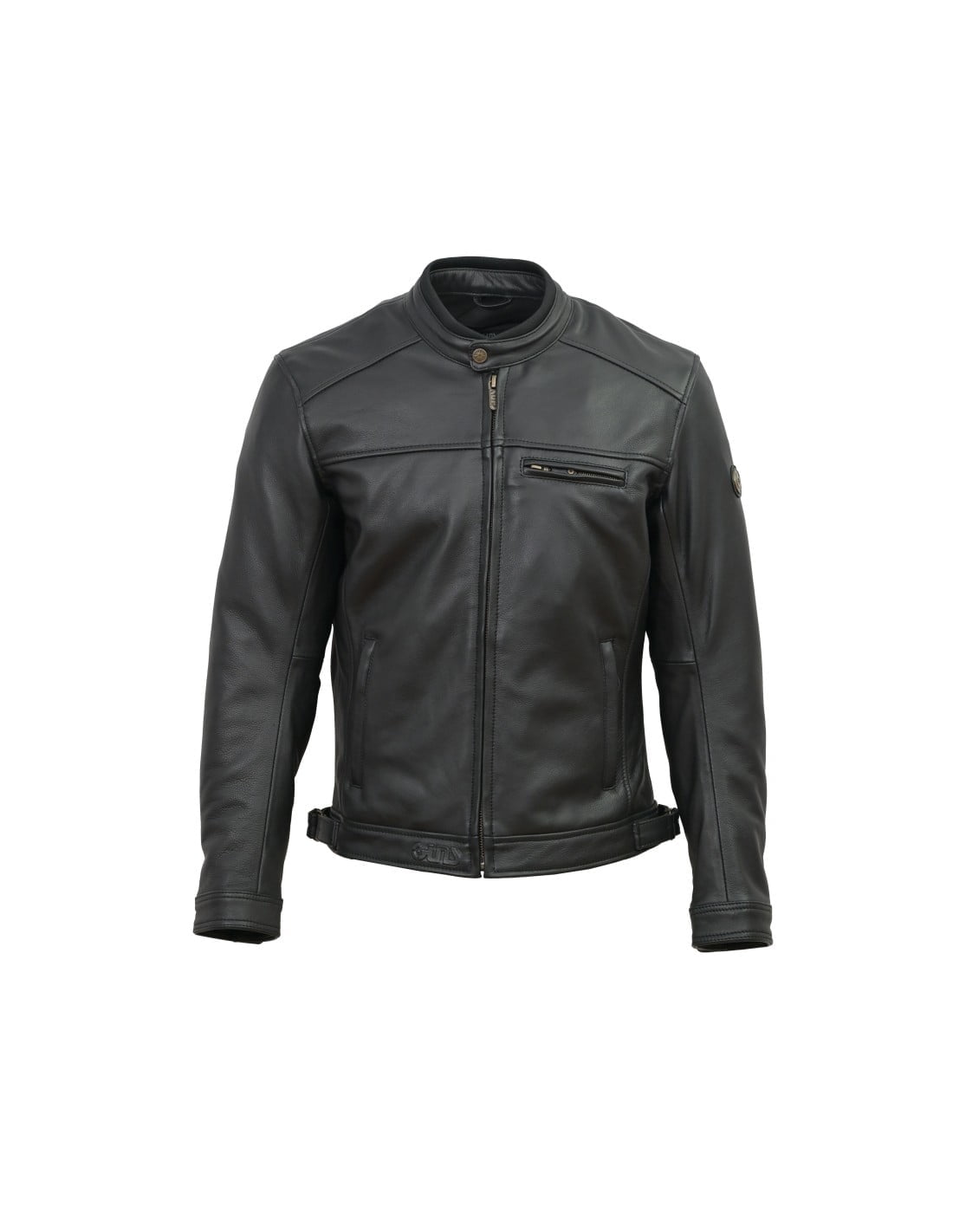 ALTO CE Men's Black Leather Motorcycle Biker Rider Jacket with ...